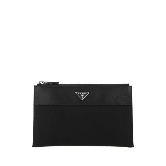 Prada | Bags | Prada Black Nylon Pouch | Poshmark